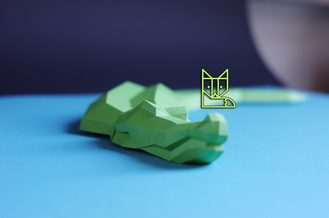 Crocodile Desk Diver, Paper Alligator, Swimming Croc, Geometric ...