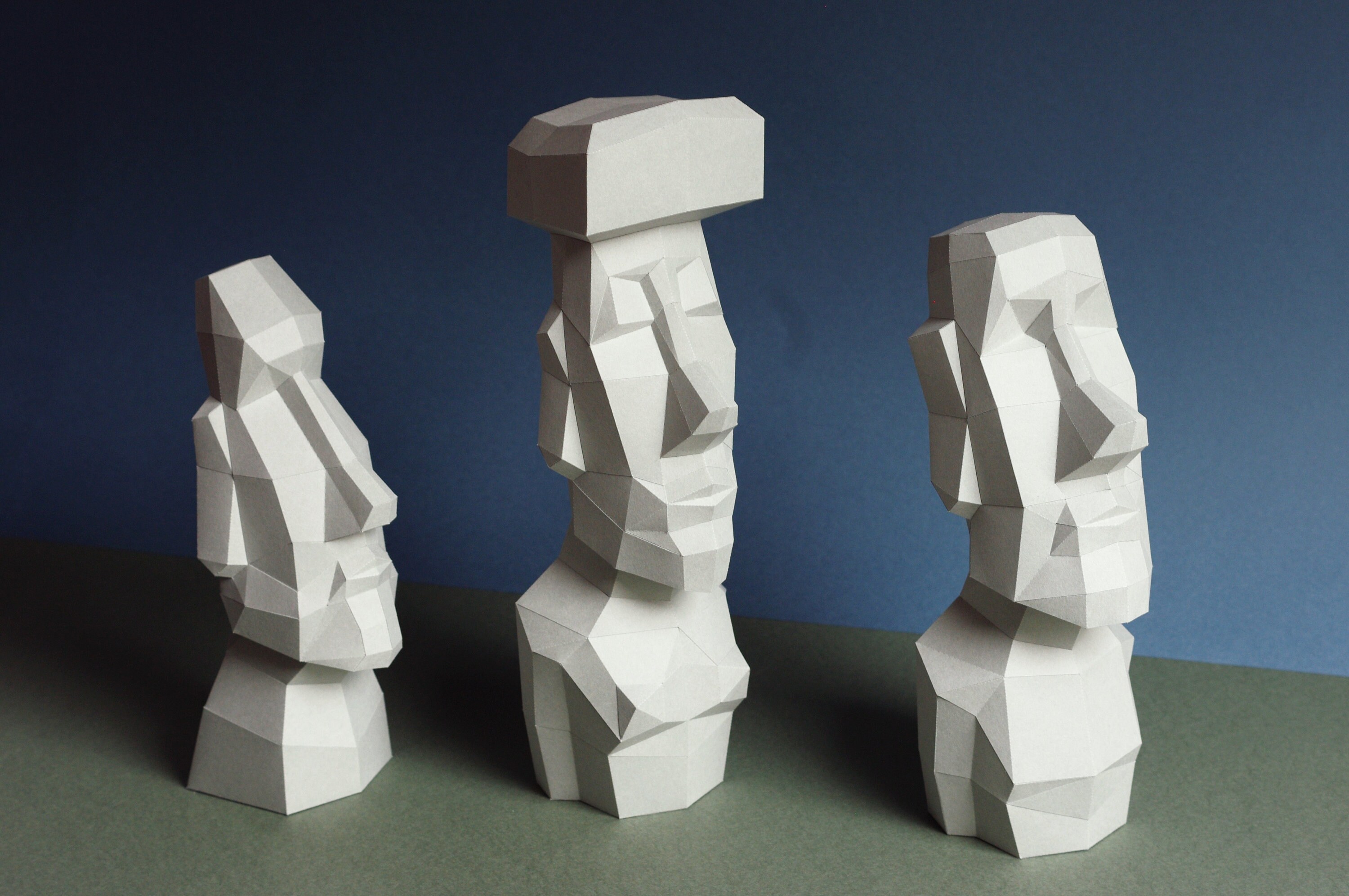 Easter Island Moai Statue Papercraft kit by Paperwolf 3 Rapa | Etsy
