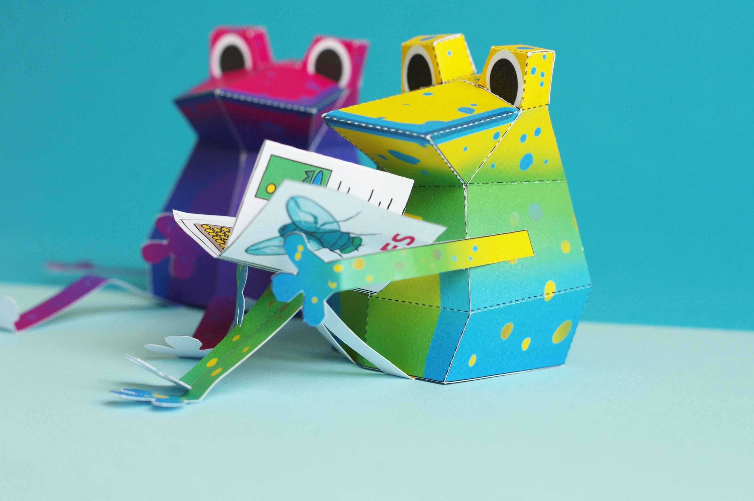 Colorful Frogs Papercraft Kit for Children Pdf Digital - Etsy