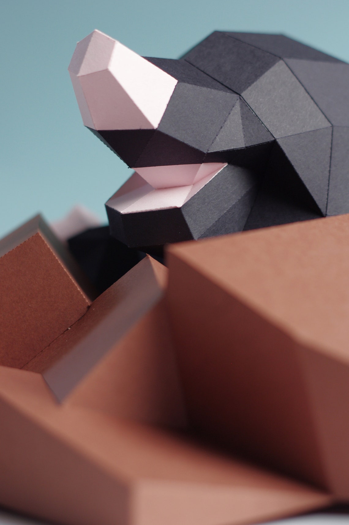 Happy Mole, Papercraft Kit by Paperwolf. Funny Molehill, a Cubic Paper ...