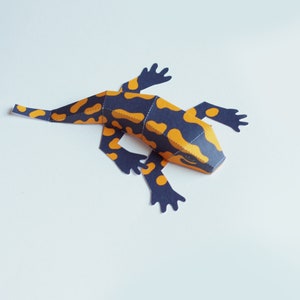 Salamander Papercraft Kit in Black and Yellow. DIY Salamander for ...