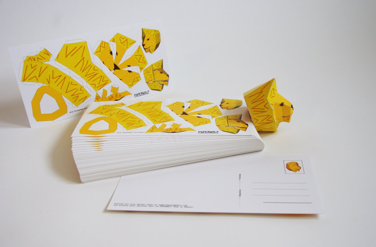 Postcard "mini Lion" DIY Papercraft Template, Size: 210x105mm - Etsy