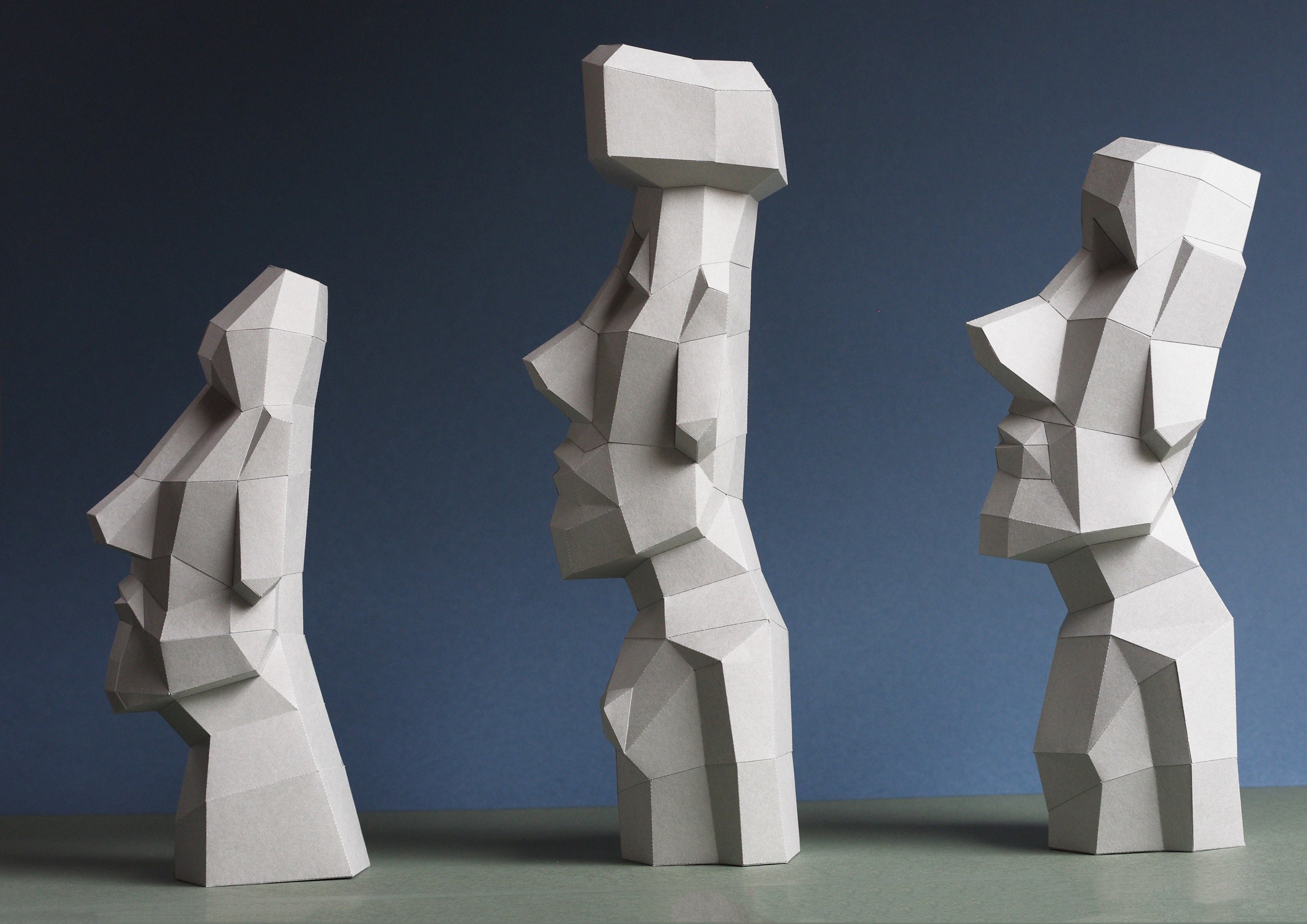 Easter Island Moai Statue Papercraft kit by Paperwolf 3 Rapa | Etsy