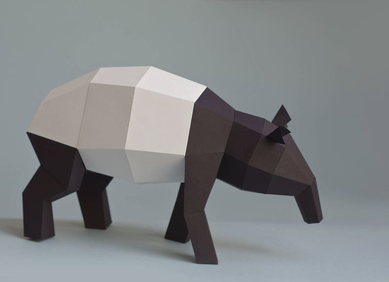 Malayan Tapir Asian Tapir Paperwolf Paper Animals DIY Paper - Etsy Canada