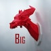 Big Dragon Papercraft Kit, Red Paper Dragon Head, Wall Trophy Fantasy ...