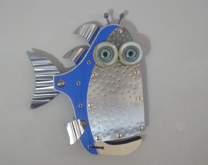 Fish Sculpture W 11 in X H 14 in Fish Decor Beach House Decor Wood Fish ...
