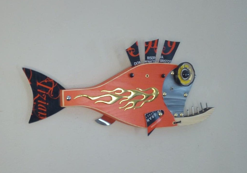 Fish Sculpture W 19 in x H 9 in fish decor beach house decor | Etsy