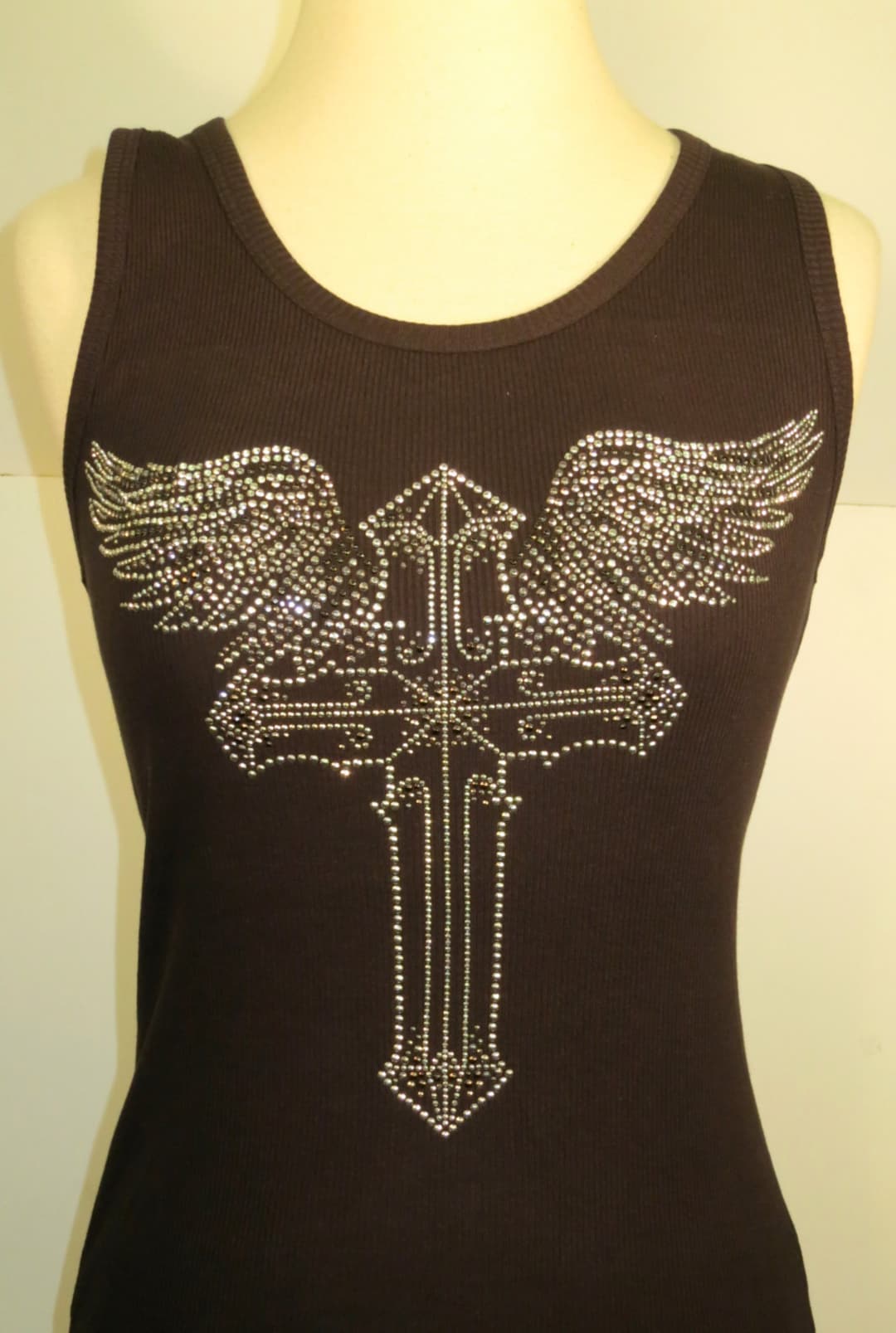 Angel Cross Rhinestone Tank Top - Etsy