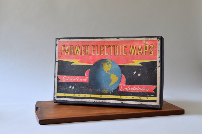 1937 Farmer Electric Maps Game Board. Western & Eastern - Etsy