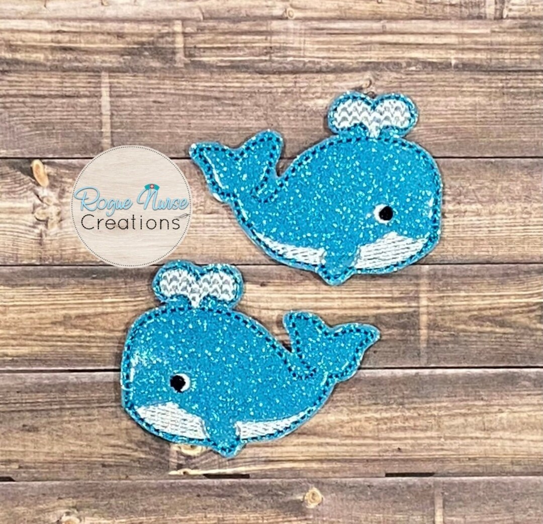 Sky Blue Glitter Whale With Chevron Stitched Water Spout, Retractable ...