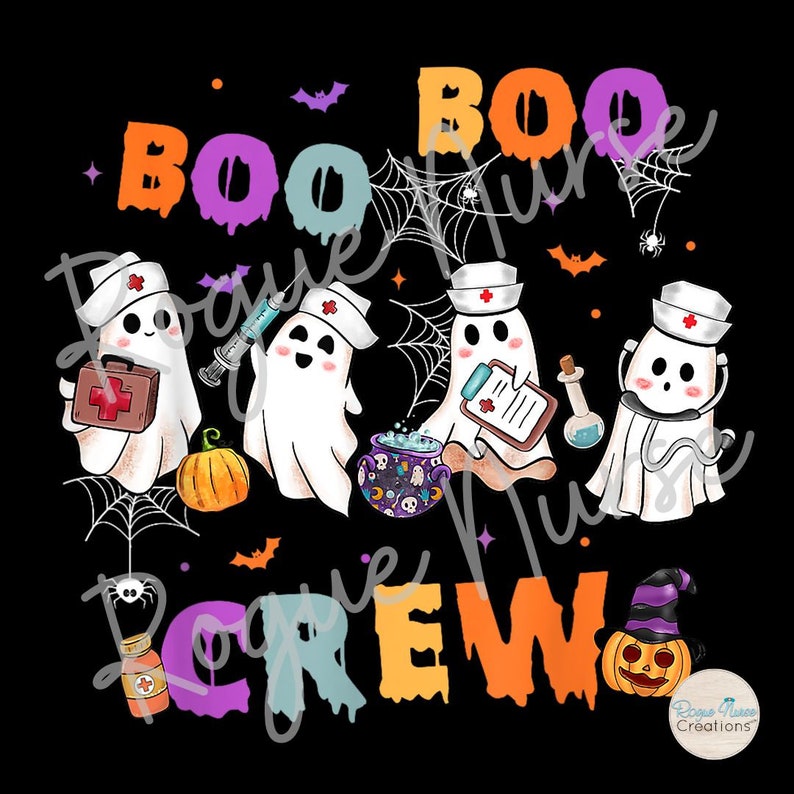 Boo Boo Crew Ghost Graphic T-shirt, Nurse Crew T-shirt, Nurse T-shirt ...