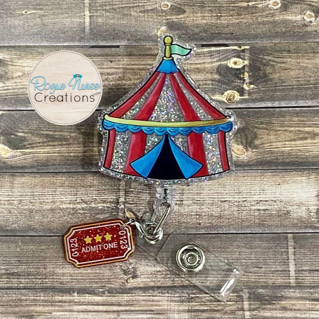 Circus Tent With Dangle Admit One Ticket Glitter Acrylic/epoxy ...