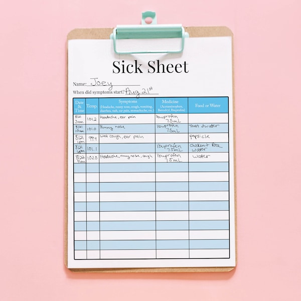 Sick Chart Printable - Etsy