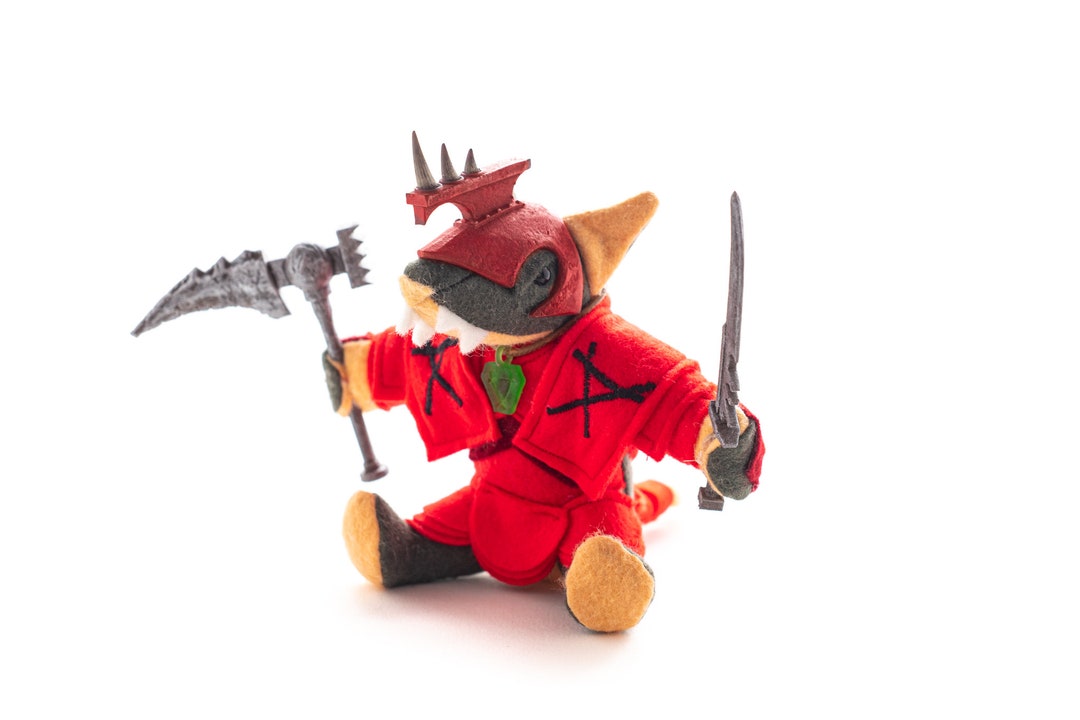 Queek Headtaker: Handmade Felt Plushie - Skaven Lord 3D Plush ...