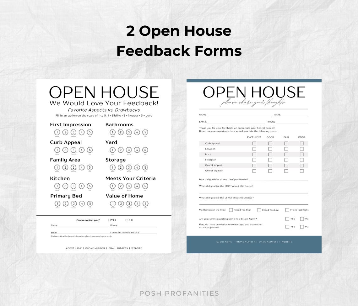 5 Editable Open House Forms | Canva | Sign-in & Feedback Templates for ...