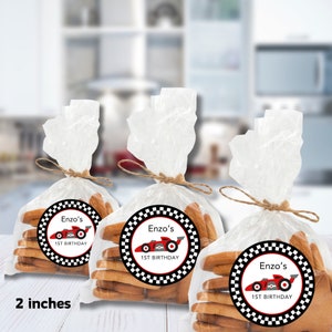 Car Racing Thank You Sticker Race Car Party Favor Fast One Birthday ...