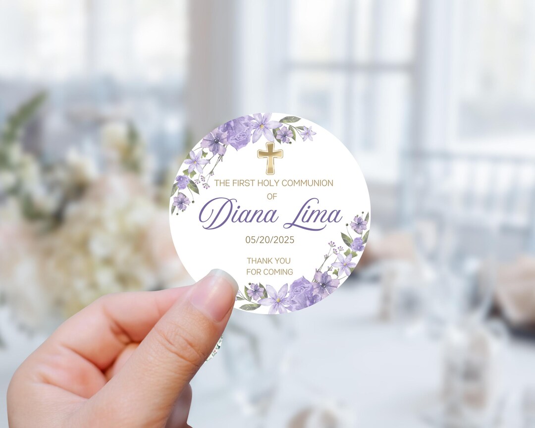 Girl First Holy Communion Stickers, 1st Communion Labels for Gifts ...