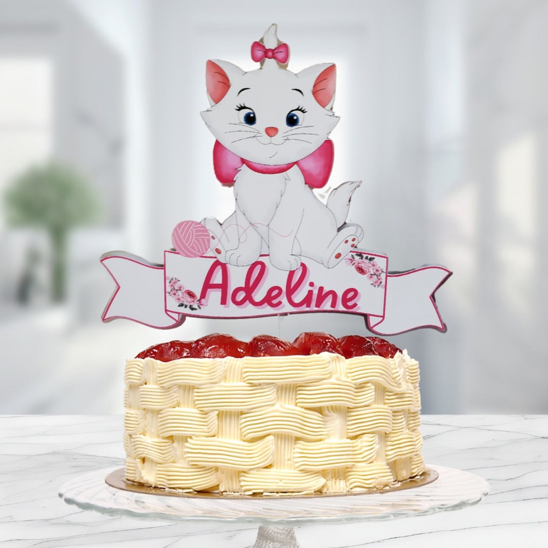Marie Cat Cake Topper Aristocats Party Decoration Paris Theme Birthday Aristocats Birthday Party ...