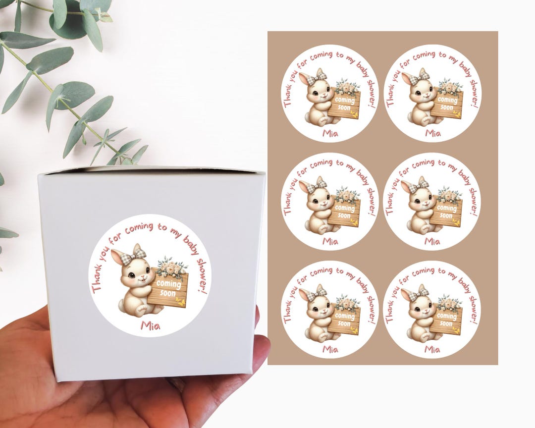 Some Bunny is on Her Way Baby Shower Custom Labels, Bunny Baby Shower ...