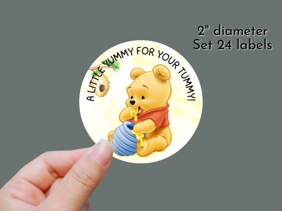 24 Baby Winnie the Pooh labels for baby shower label A little yummy for ...