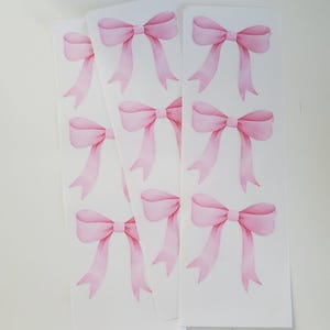 Set Pink Bow Stickers, Pink Bow Labels, Bow Party Decorations, First ...
