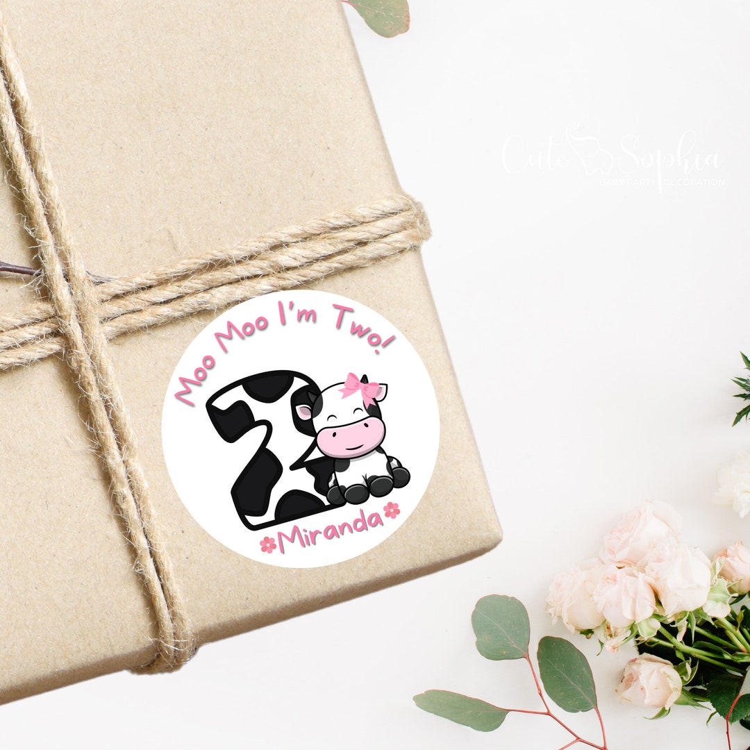 Set of 24 Moo Custom Labels, Holy Cow Thank You Sticker, Moo Moo I'm ...