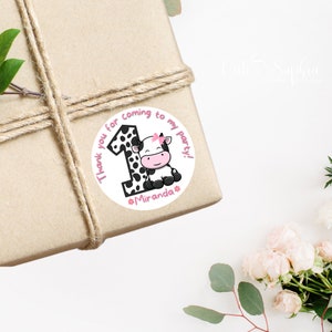 Moo Birthday Stickers, Cow Birthday Theme, Farm 1st Birthday Party ...
