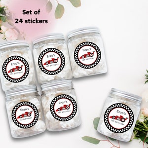 Car Racing Thank You Sticker Race Car Party Favor Fast One Birthday ...