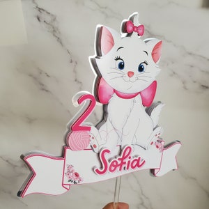 Marie Cat Cake Topper Aristocats Party Decoration Paris Theme Birthday ...