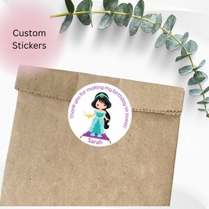 Princess Happy Birthday Thank You Stickers Princess Party Decorations ...