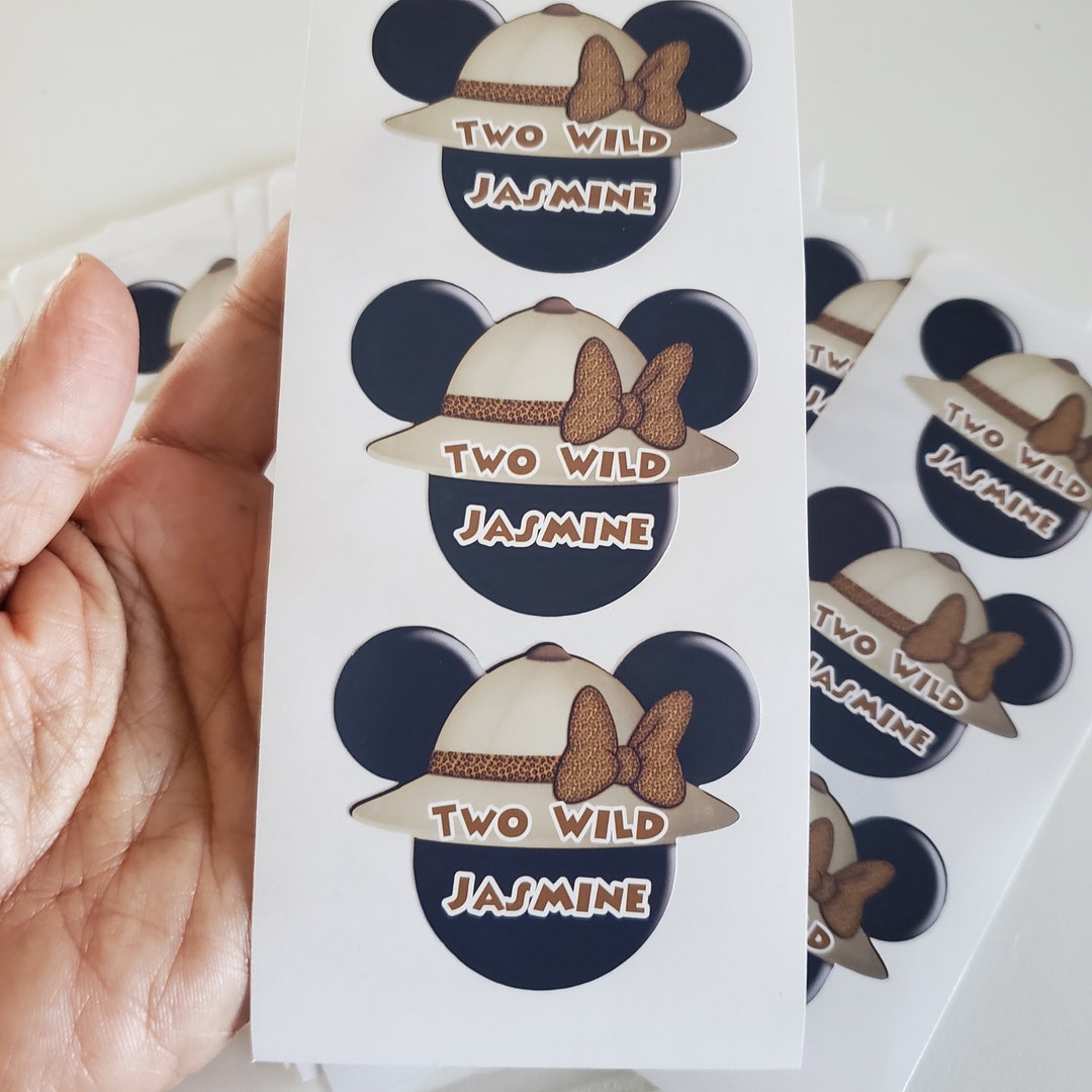 18 Minnie Mouse Safari Label, Safari Sticker for Party Favors, Thank ...