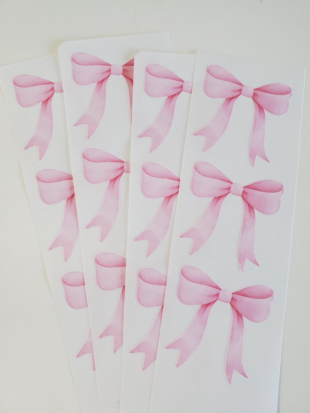 Set of 12 Pink Bow Stickers, Pink Bow Labels, Bow Party Decorations ...