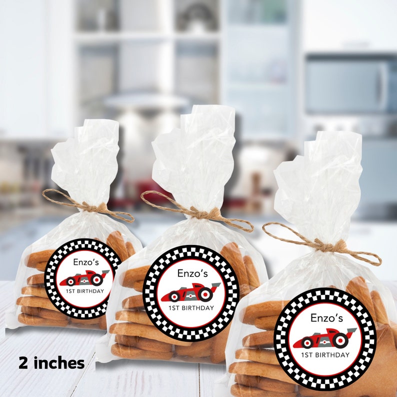Car Racing Thank You Sticker Race Car Party Favor Fast One Birthday ...