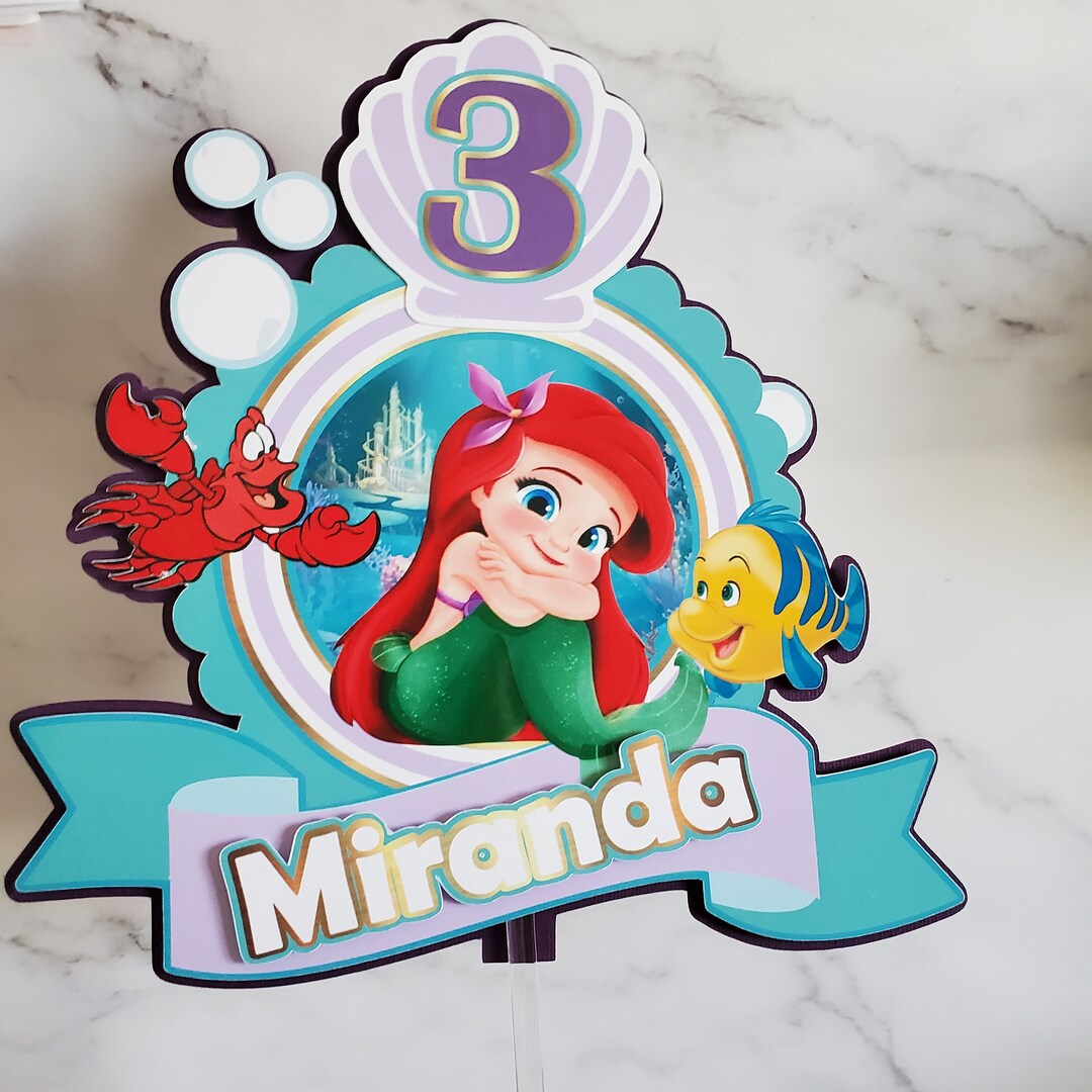 Mermaid Cake Topper, Mermaid Party Decoration, Little Mermaid Cake ...