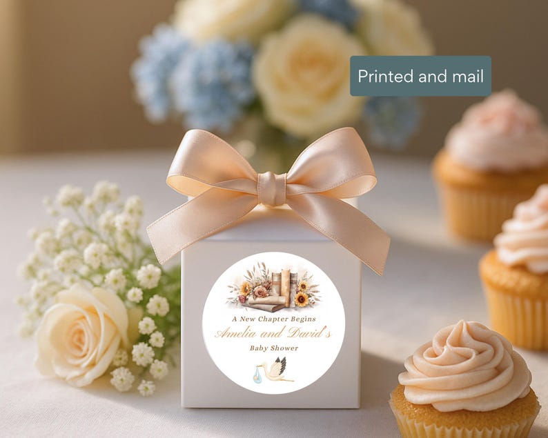 First Edition Baby Shower Stickers - Storybook Personalized Custom ...