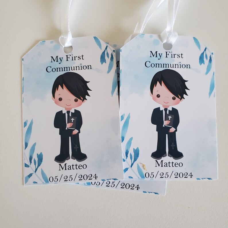 First Communion Favor Tags Personalized Religious Favor Tags First Holy ...
