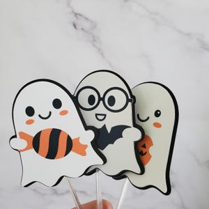 Spooky Cupcake Toppers Ghost Party Decoration Halloween Birthday Theme ...