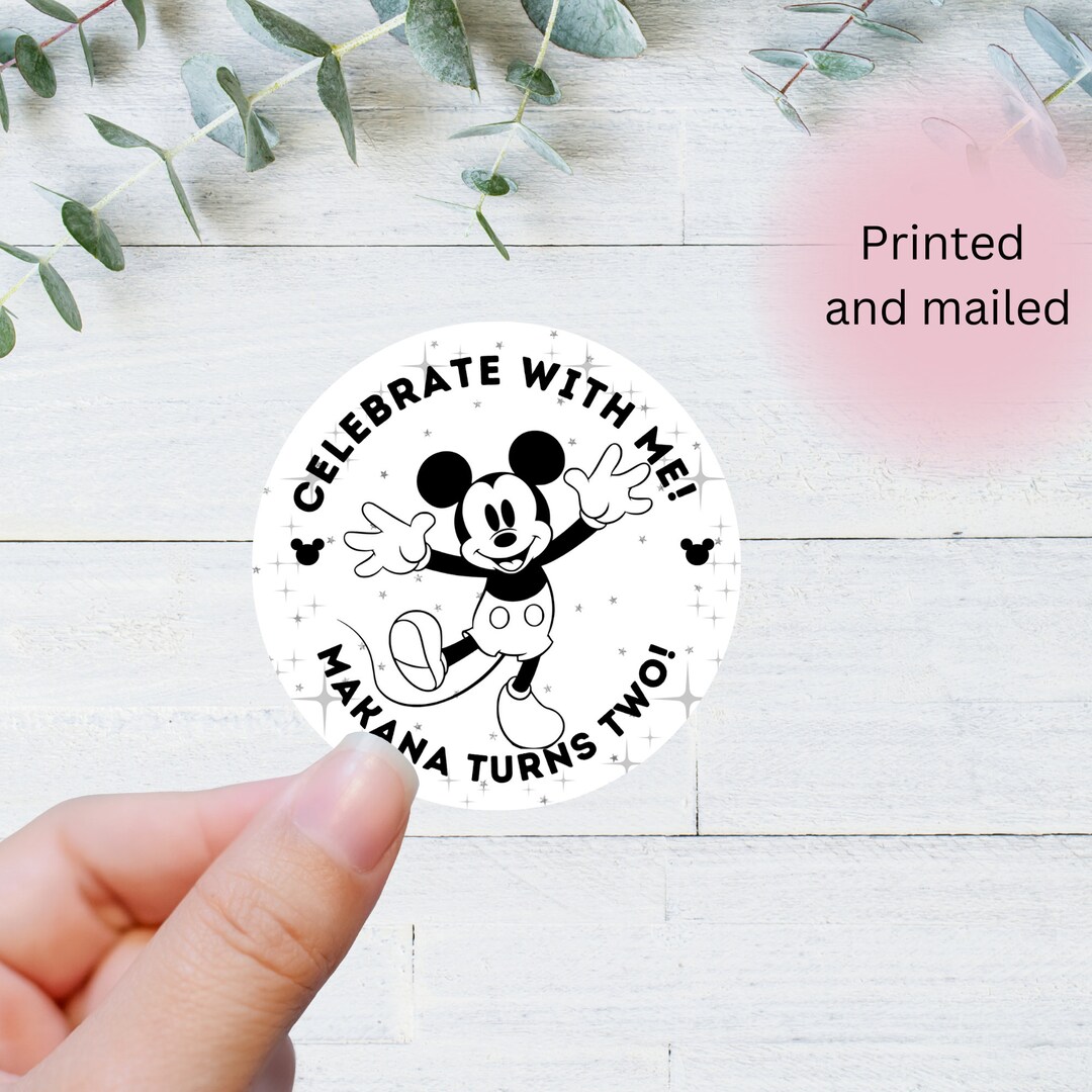 Mickey Mouse Thank You Sticker, Sketch Mikey Birthday, Mickey 1st ...