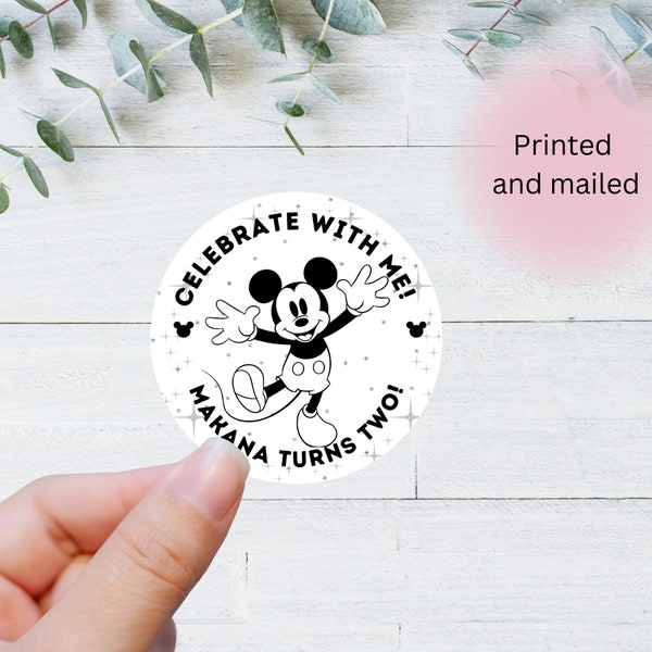 Mickey Mouse Thank You Sticker - Etsy