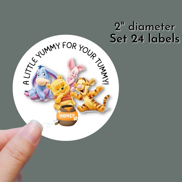 Winnie the Pooh Thank You Sticker - Etsy