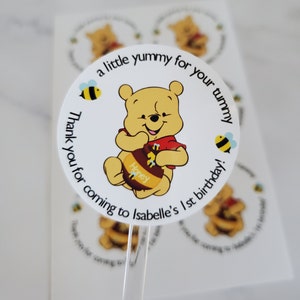 24 Winnie the Pooh Labels, Winnie Pooh Party Decoration, a Little Yummy ...