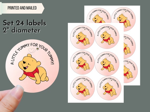 Set of 24 Winnie the Pooh labels, Honey jar stickers Winnie the Pooh ...