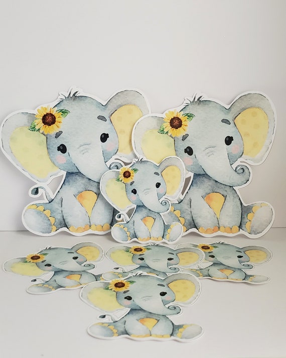 Baby Shower Elephant Clipart Yellow