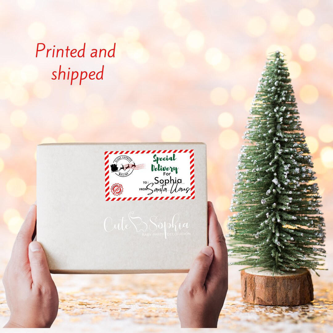 Santa Mail Shipping Label for Kids Christmas Santa Shipping - Etsy