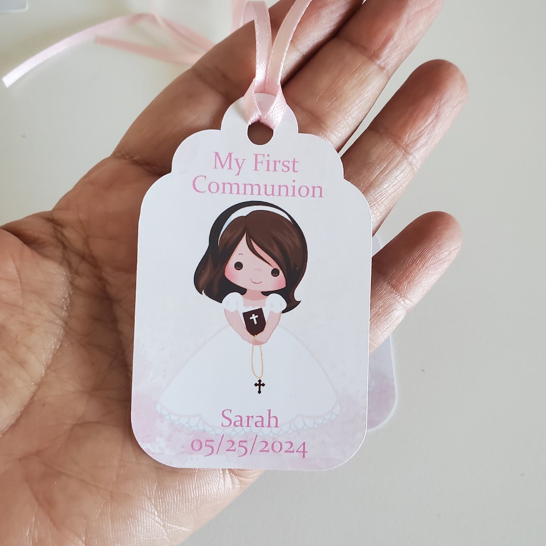 Set of 12 Communion Favor Tags First Holy Communion Favor Tags Boho ...