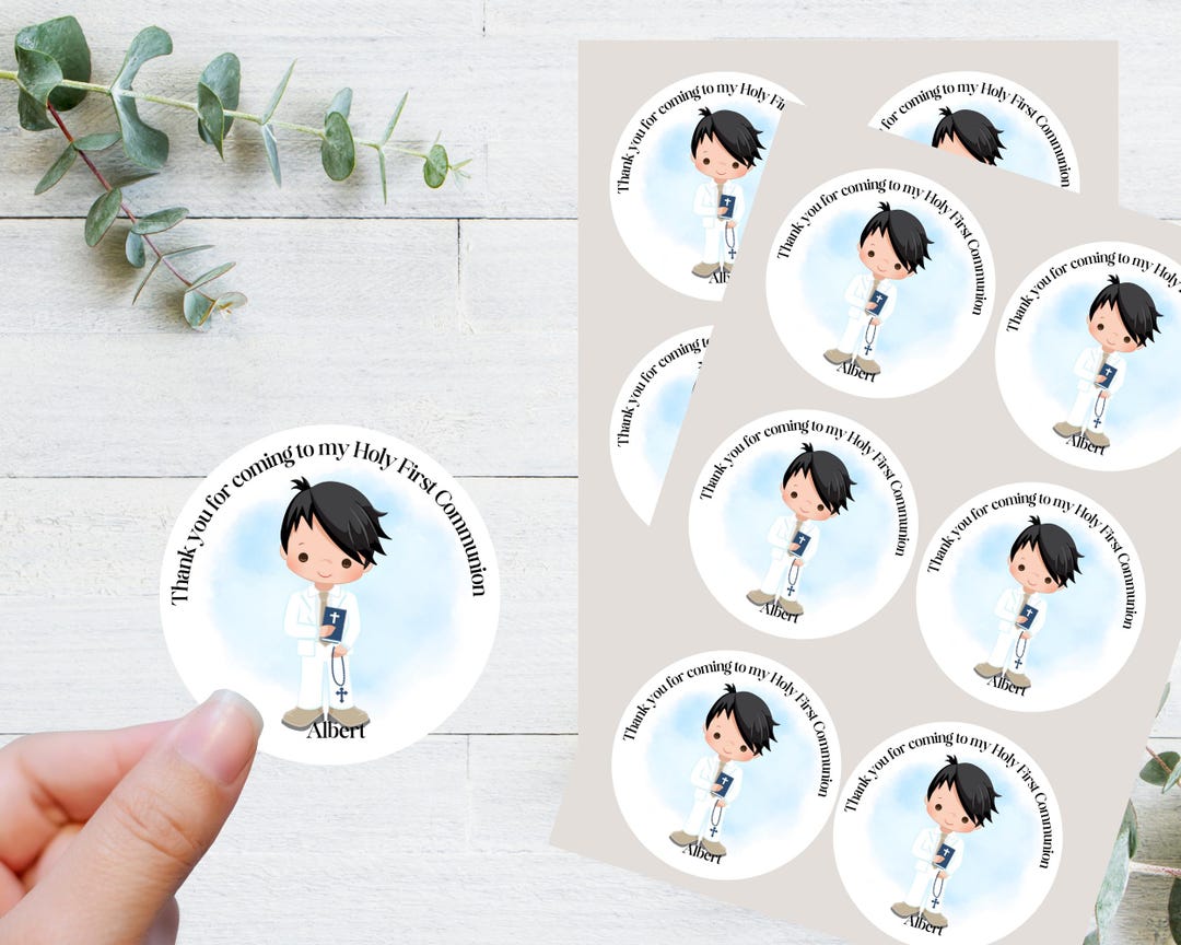 Primera Comunion Custom Labels, Boy Holy Communion Labels for Gifts ...