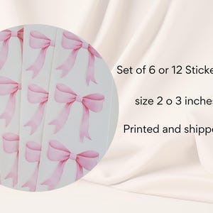 Set Pink Bow Stickers, Pink Bow Labels, Bow Party Decorations, First ...