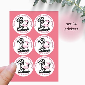 Moo Birthday Stickers, Cow Birthday Theme, Farm 1st Birthday Party ...