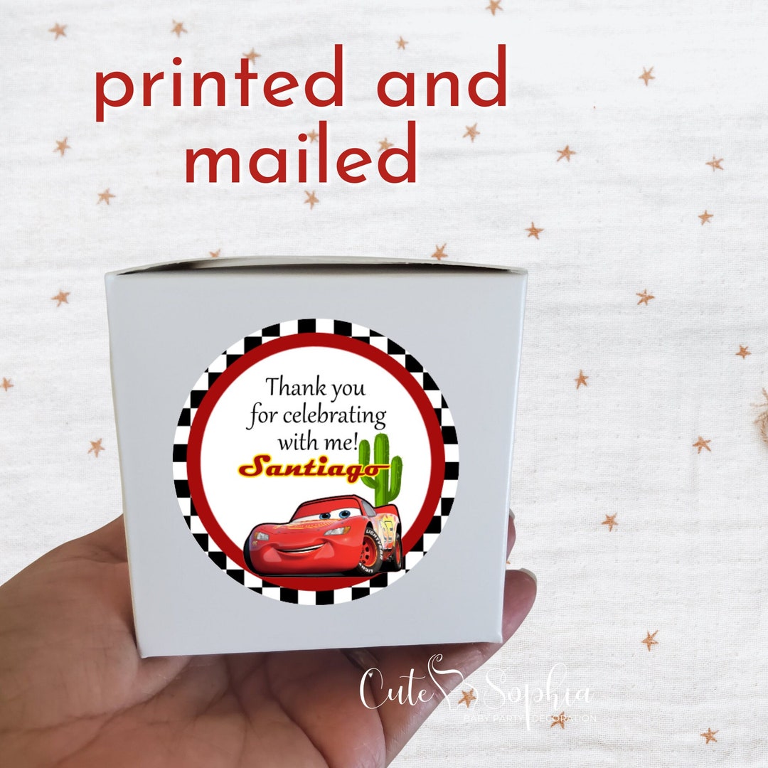 1st Birthday Race Car Theme Race Car Sticker Treat Bags Cars Party ...