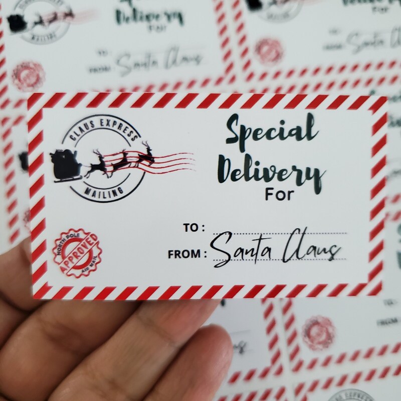 Santa Labels - Etsy